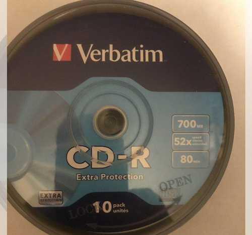 Verbatim CD-R чистые диски новая упаковка 10 штук