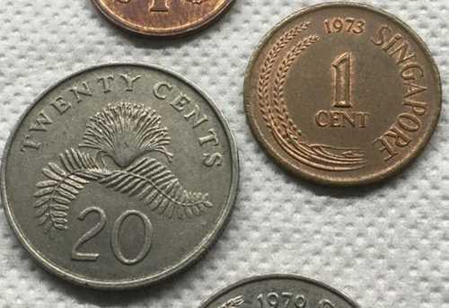 Монеты Сингапура набор 4 шт
