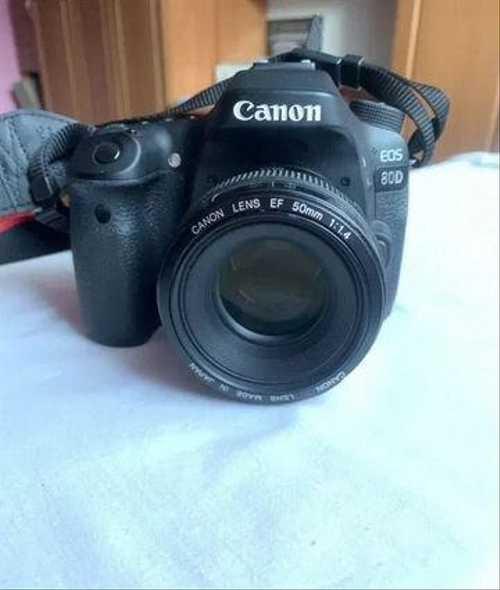 Фотоаппарат Canon Eos 80D + объектив Canon 50mm 1