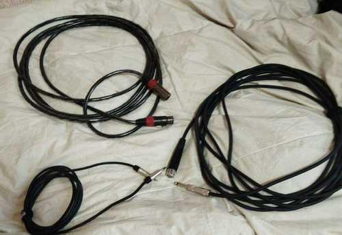 Три кабеля гитарных и микрофонных