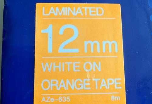 Картридж Brother TZE 231 12mm White on Orange