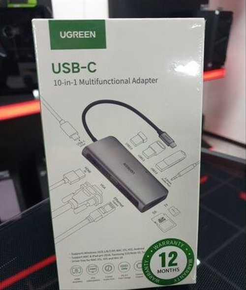 Док-станция Ugreen CM179, 10 в 1, Type-C