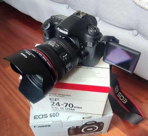Canon eos 60D+Объектив EF 24-70mm f/4L IS+Бонусы