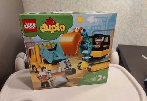 Новый Lego Duplo грузовик и гусeничный экскaватор