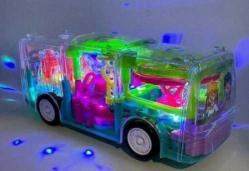 Игрушка автобус с шестеренками музыкальный