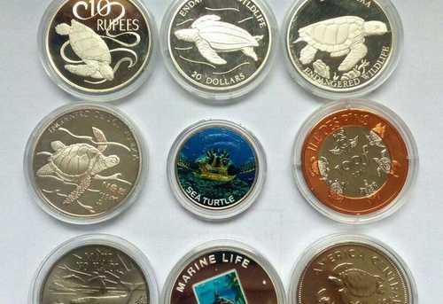 Монета Черепаха Серебро США Мексика Острова и др