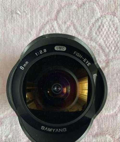 Объектив Samyang 8mm 2.8 fish-eye