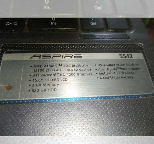 Ноутбук acer aspire5542