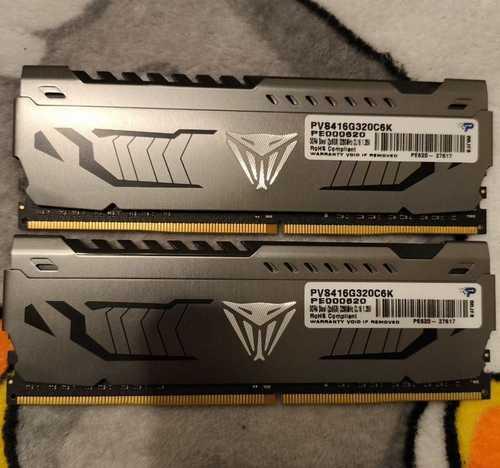 Оперативная память ddr4 16gb patriot viper 3200