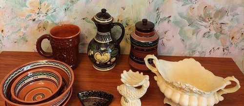 Керамика ссср,вазы под слоновую кость,чайник-4,5 л