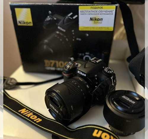 Зеркальный фотоаппарат nikon d7100  2 объектива