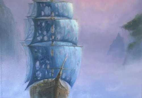 Картина маслом "Корабль призрак", холст 40х50 см