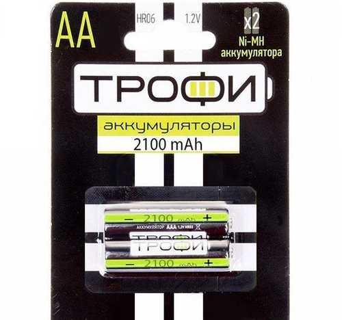 Аккумулятор AA HR6 1.2V 2100mAh Трофи Ni-Mh (упаковка 2шт) 5055283020776