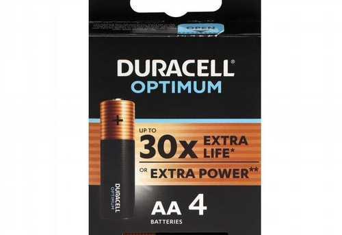 Батарейка алкалиновая Duracell optimum, AA, 4 шт