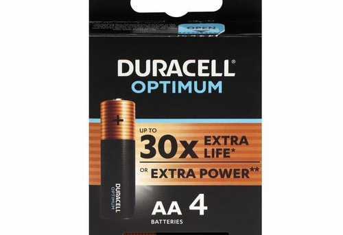 Батарейка алкалиновая Duracell optimum, AA, 4 шт