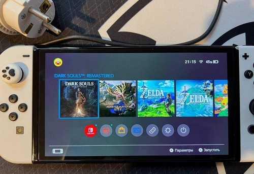 Nintendo Switch Oled 64gb + 128Gb + кейс и защита