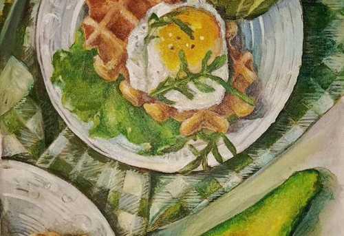 Картина "завтрак в оливковом"
