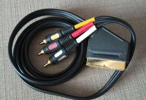 Кабель переходник scart-3 RCA