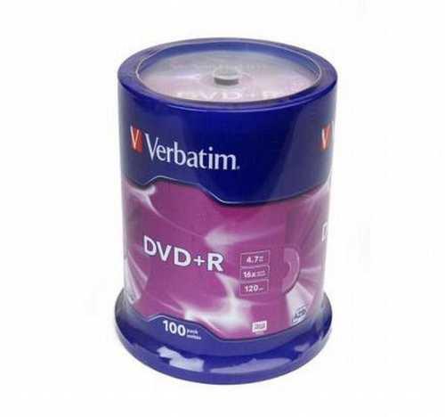 Диски DVD+R 4.7 GB 16x Verbatim 43551 100шт