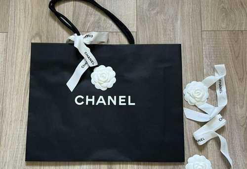 Пакет Chanel с ленточкой и камелиями оригинал