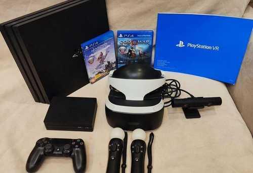 Игровая приставка PS4 pro 1tb с playstation VR V2