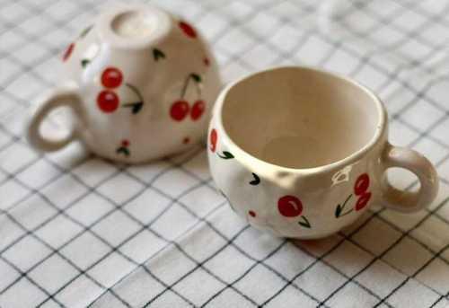 Чашка с росписью, керамика ручной работы
