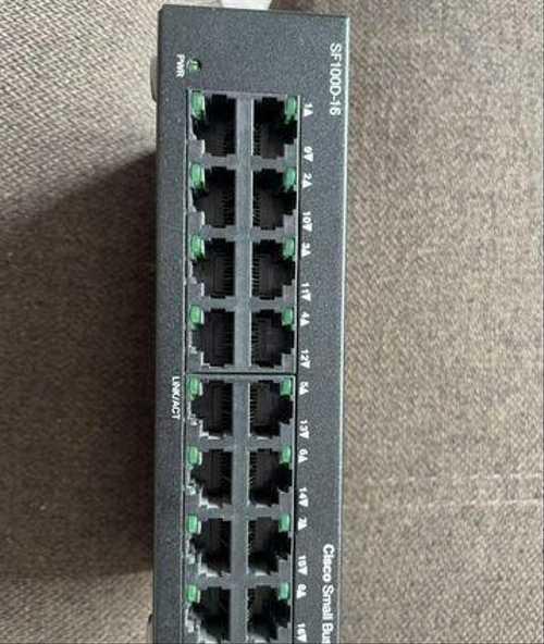 Коммутатор cisco sf100d-16