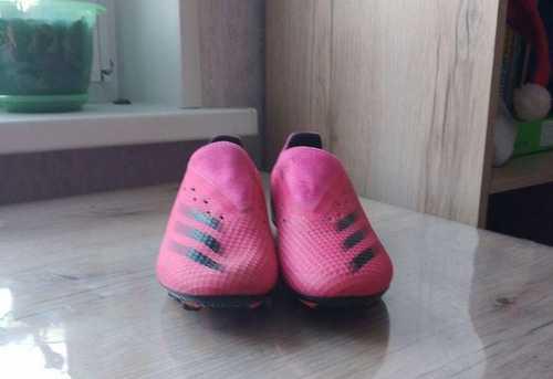 Футбольные бутсы adidas x ghosted3 розовые