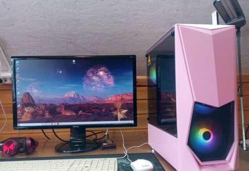 Компьютер игровой, I5-7800, розовый корпус