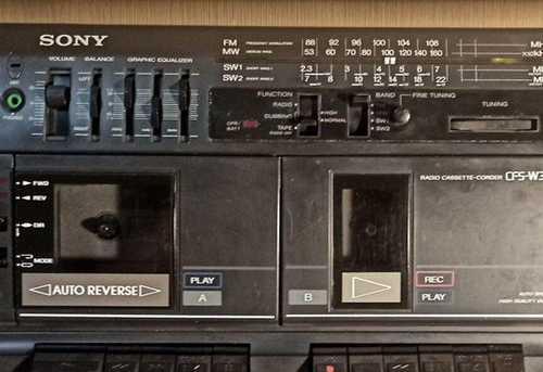 Sony CFS w370s двух кассетный магнитофон из 1990-х