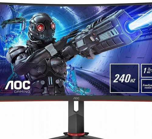 Монитор AOC Gaming C32G2ZE/BK черный/красный