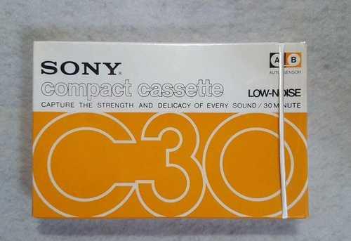 Аудиокассета sony C 30 из 70-хх для музыки
