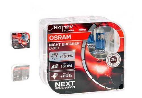 Лампа галогенная osram +150 H4 2 шт