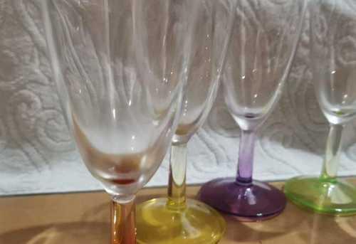 Фужеры цветное стекло для вина и шампанского