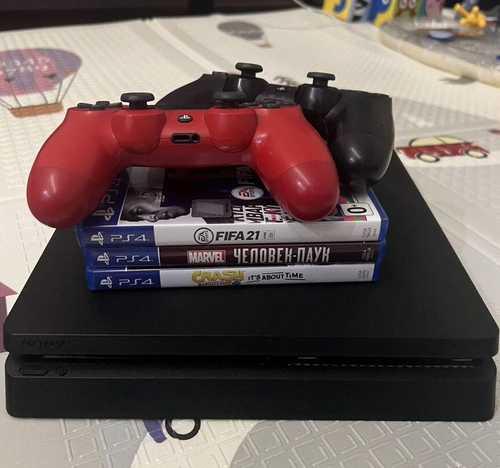 Sony playstation 4 slim 1tb 2 геймпада