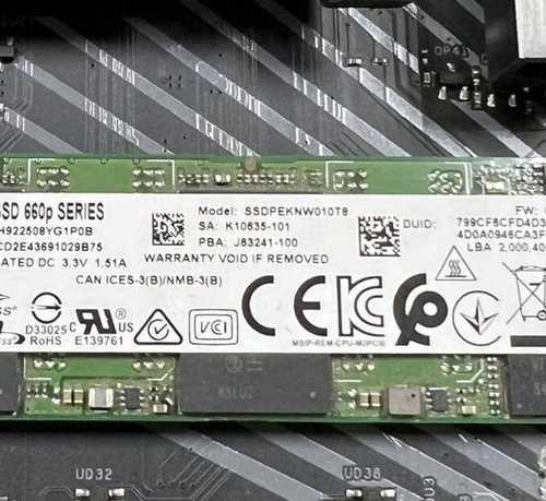 Intel 660p 1TB m.2 nvme SSD 2280 pci-e 3.0 диск