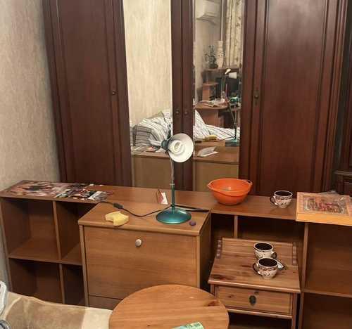 Диван раскладной, шкаф, стол