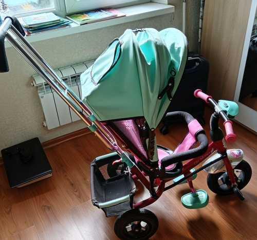 Детский велосипед с родительской ручкой