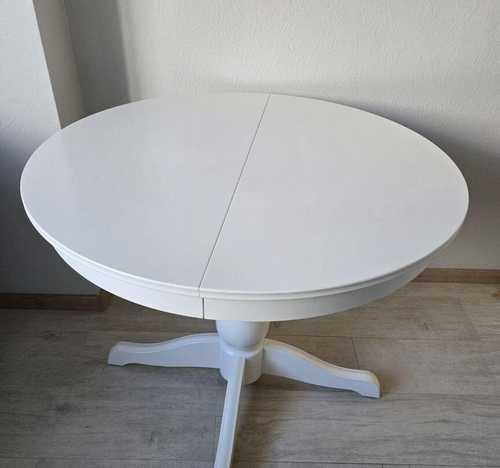 Стол IKEA ingatorp белый круглый