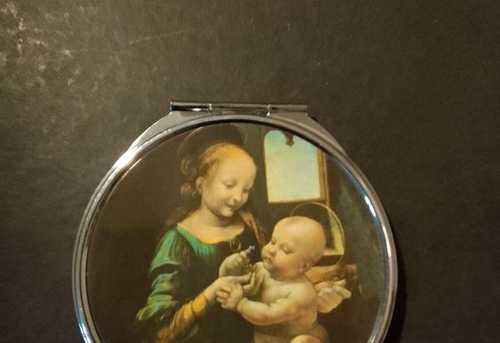 Зеркальце карманное Мадонна с младенцем Да Винчи