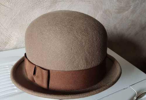Шляпа фетровая женская коричневая