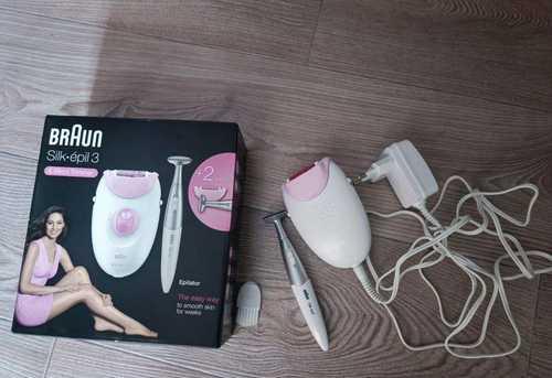 Эпилятор braun silk epil 3 с подсветкой +триммер