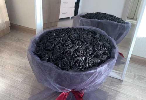 Букет черных роз 42 штуки