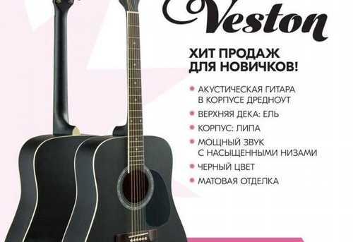 Электроакустическая гитара veston D-45 SP/BKS tran