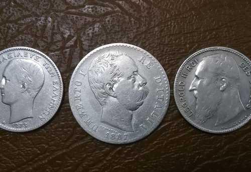 Серебряные монеты 19 века Европы