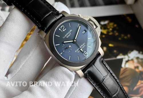 Часы Panerai Luminor GMT 42 mm титан и карбон blue