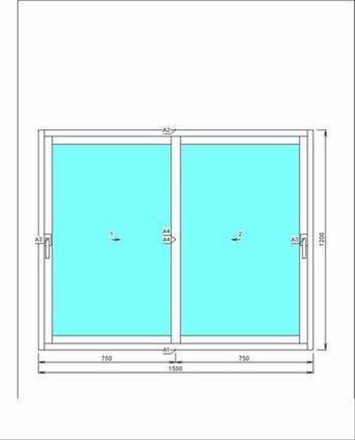 Окно алюминиевое раздвижное