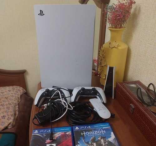 Sony playstation 5 ps5 с дисководом 2 джойстика