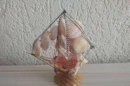Корабль из ракушек,сувенир с моря, ракушки