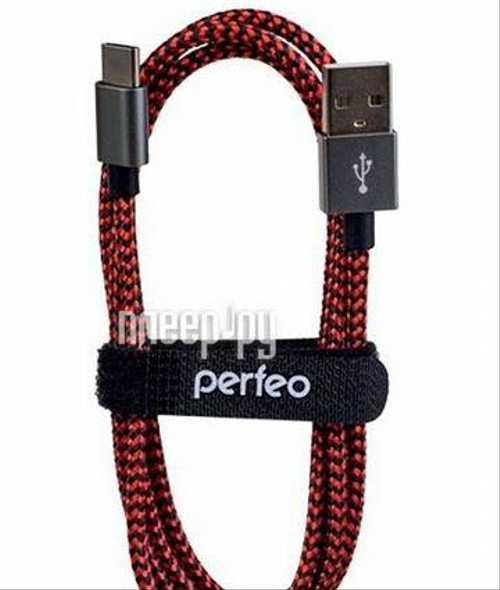 Perfeo USB 2.0 A - USB Type-C 3m Black-Red U4902